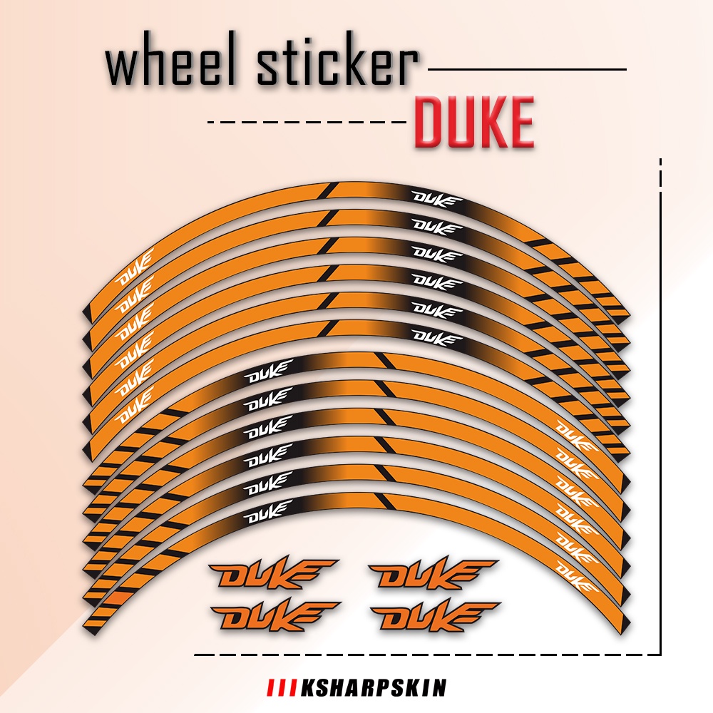 17 Inches High Quality Motorcycle Rim Stripes Stickers Reflective ...