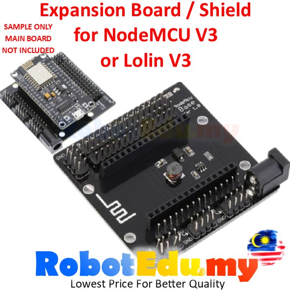 ESP32 / NodeMCU V2 / LoLin V3 IO Voltage 5V GND Pin Expansion Shield Breakout Base LUA ESP8266 ...