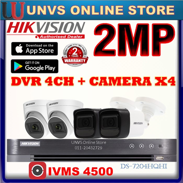 HIKVISION HIK 4-Channel Package 4CH Dvr+ BULLET Camera set Full HD ...