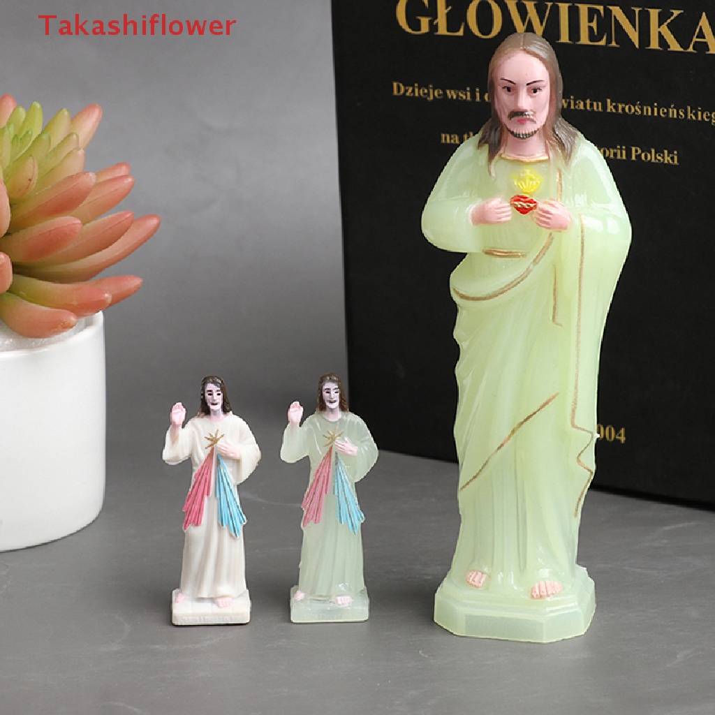 (Takashiflower) Jesus Statue Figure Luminous Figurine Catholic ...