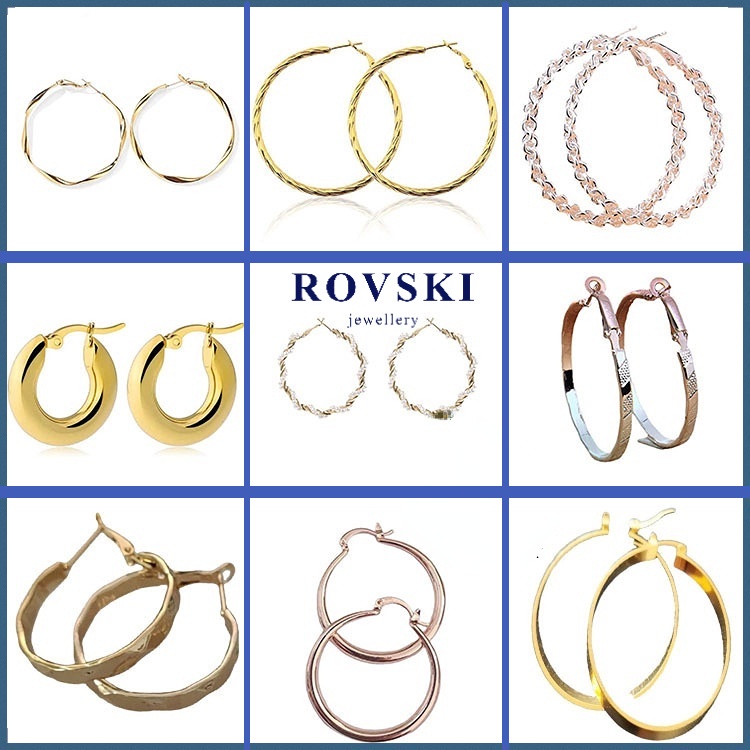ROVSKI Fashion Korean Ready Stock Jewelry Subang Emas 916 Gold Plated ...