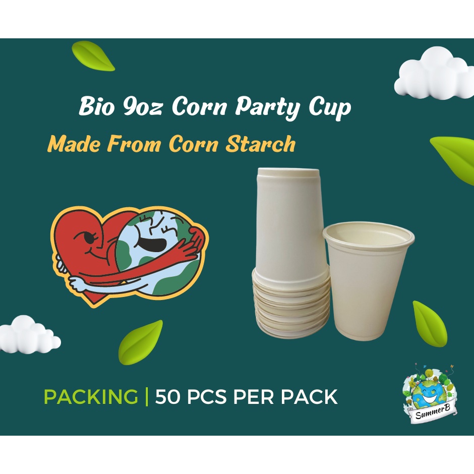 (50Pcs/Pack) Biodegradable Disposable 9oz Cup / Bio Cup / Corn Starch ...