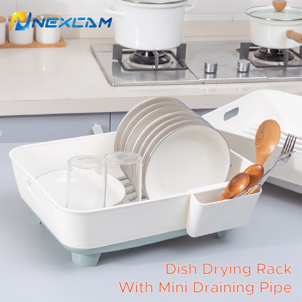 Nexcam Kitchen Dish Drying Rack with Detachable Drain Board & Small ...