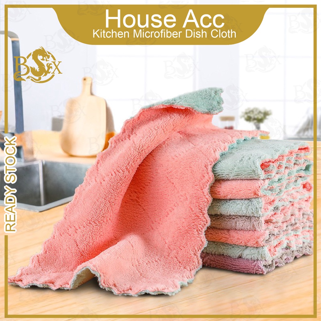 Kitchen Dish Towel Rag Non-stick Oil Double-layer Dish Washing Cloth ...