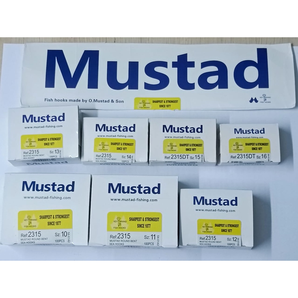 Mustad round bent sea hooks 2315/mata kail cap kunci 10,11,12,13,14,15 ...