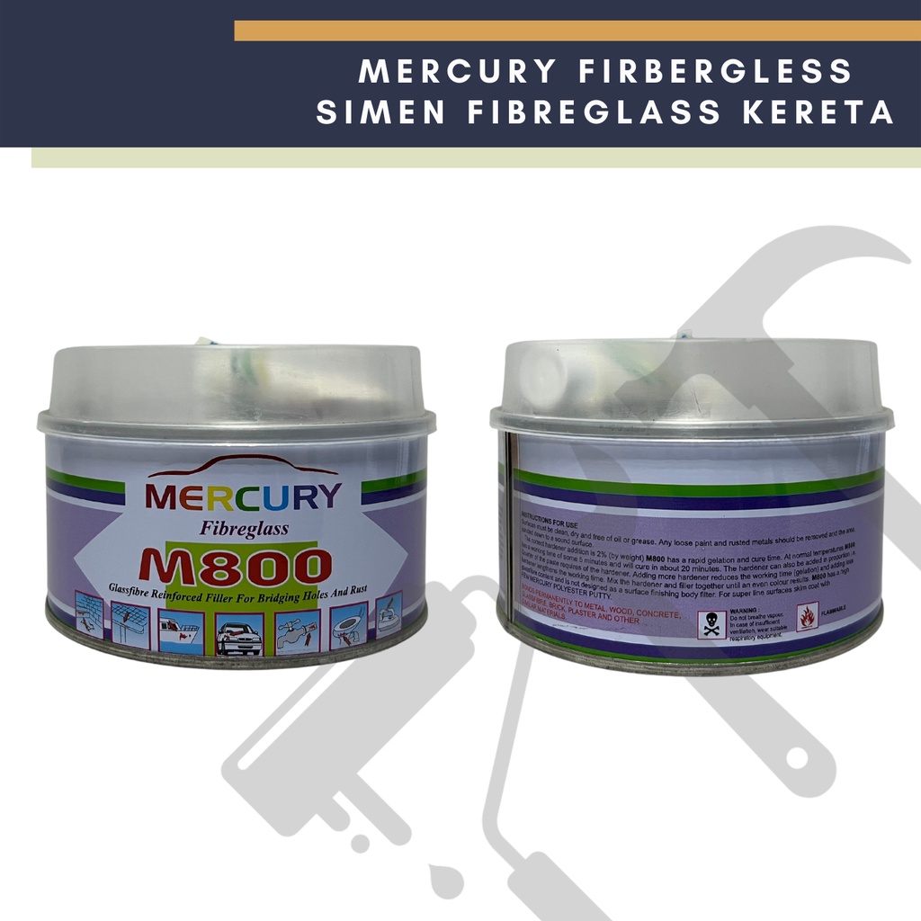 Mercury Fibreglass M800 280GM with hardener | Simen Fiberglass Kereta ...