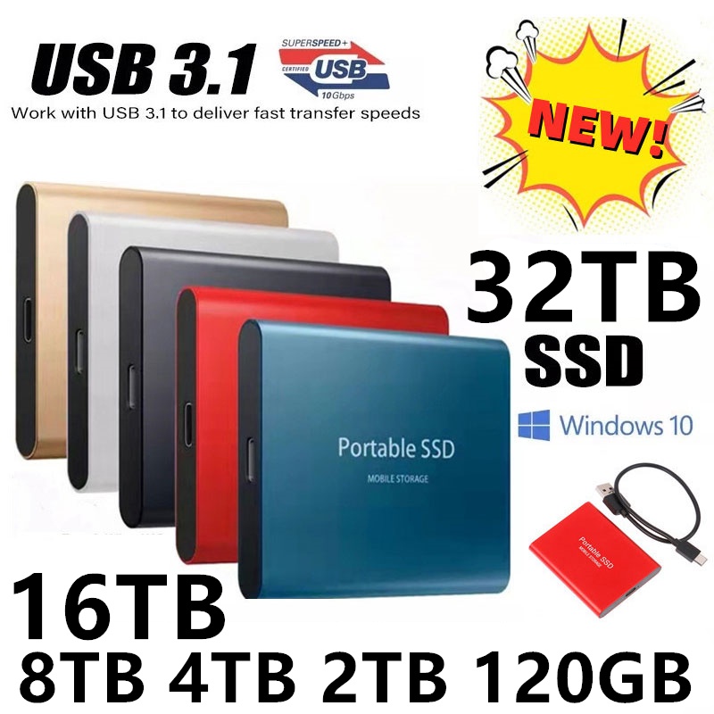 HD Hard Drive 32TB 16TB 8TB 4TB External SSD Hard Drive Mass Storage ...