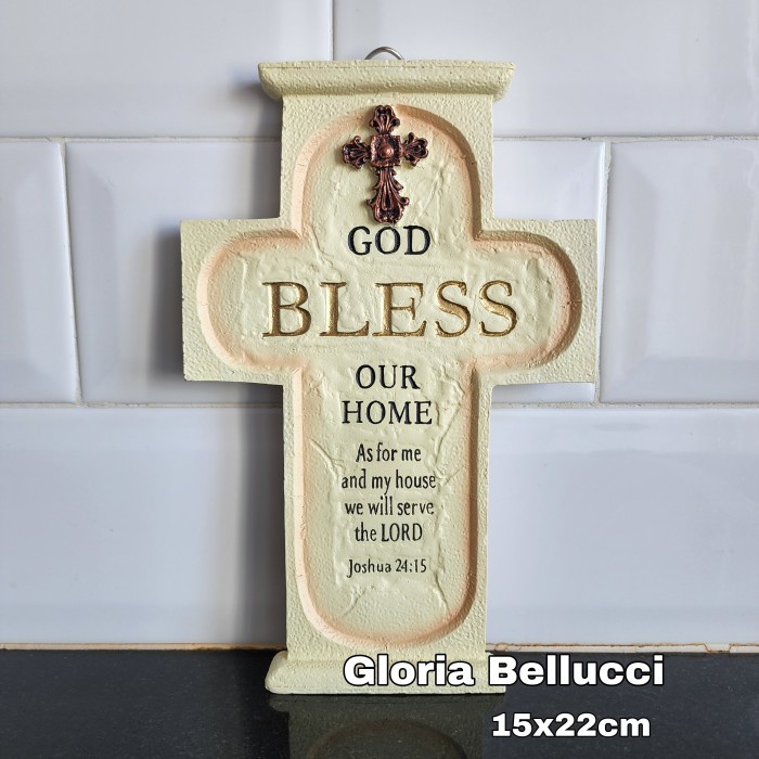 PUTIH God Bless Our Home White Cross Wall Display Statue | Shopee Malaysia