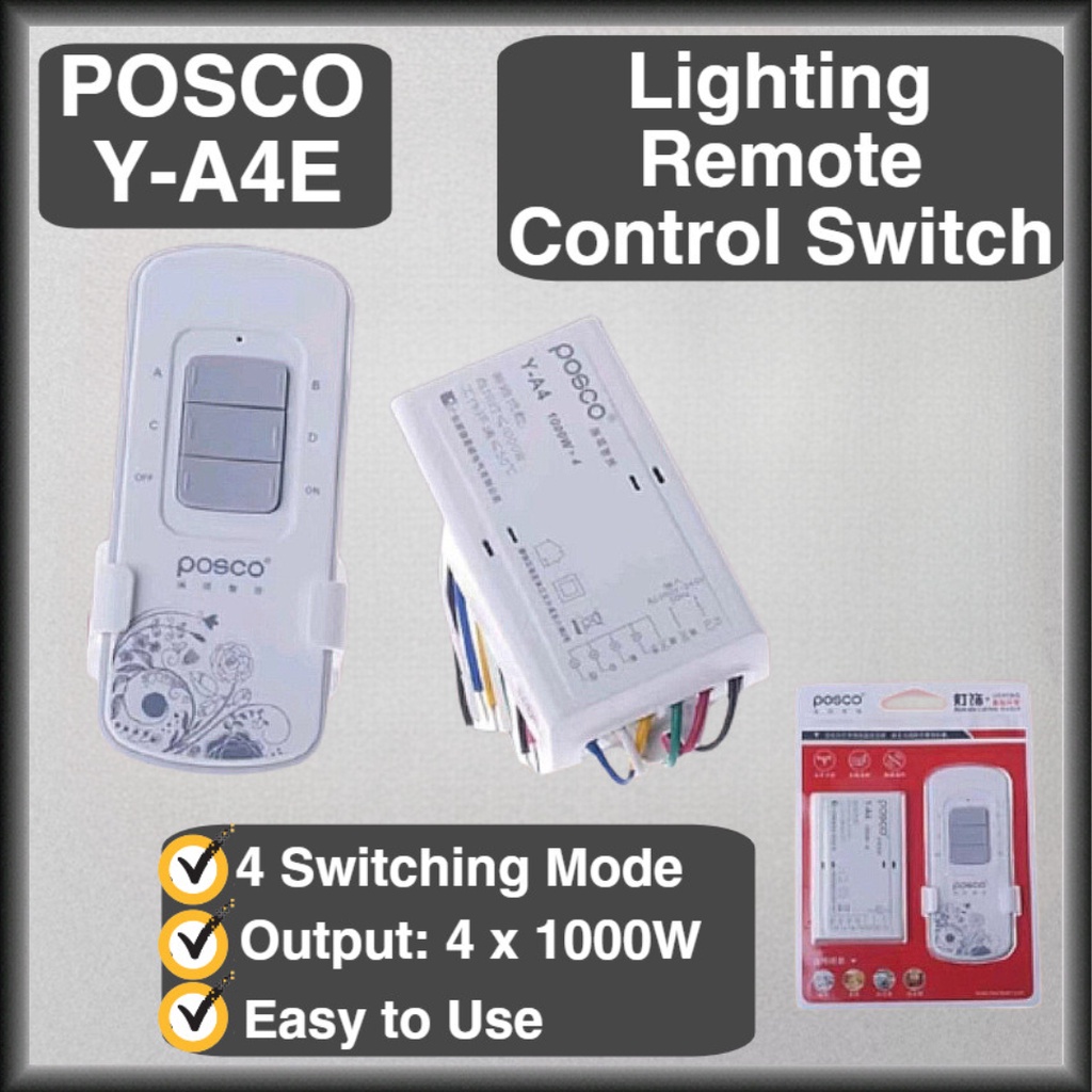 POSCO 4ways 4x1000w Lighting Remote Control ,Switches to lamp,Including ...