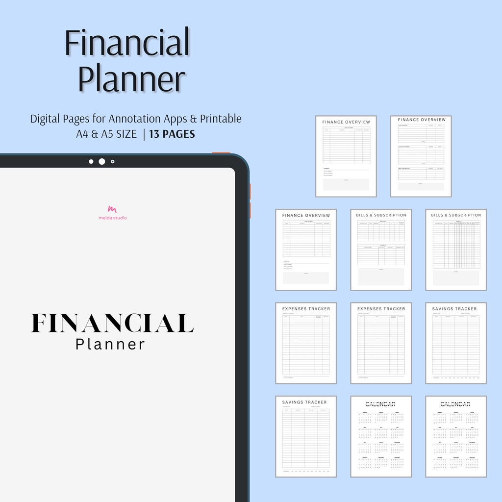 Bundle FINANCIAL Planner | Fillable PDF & Printable | Shopee Malaysia