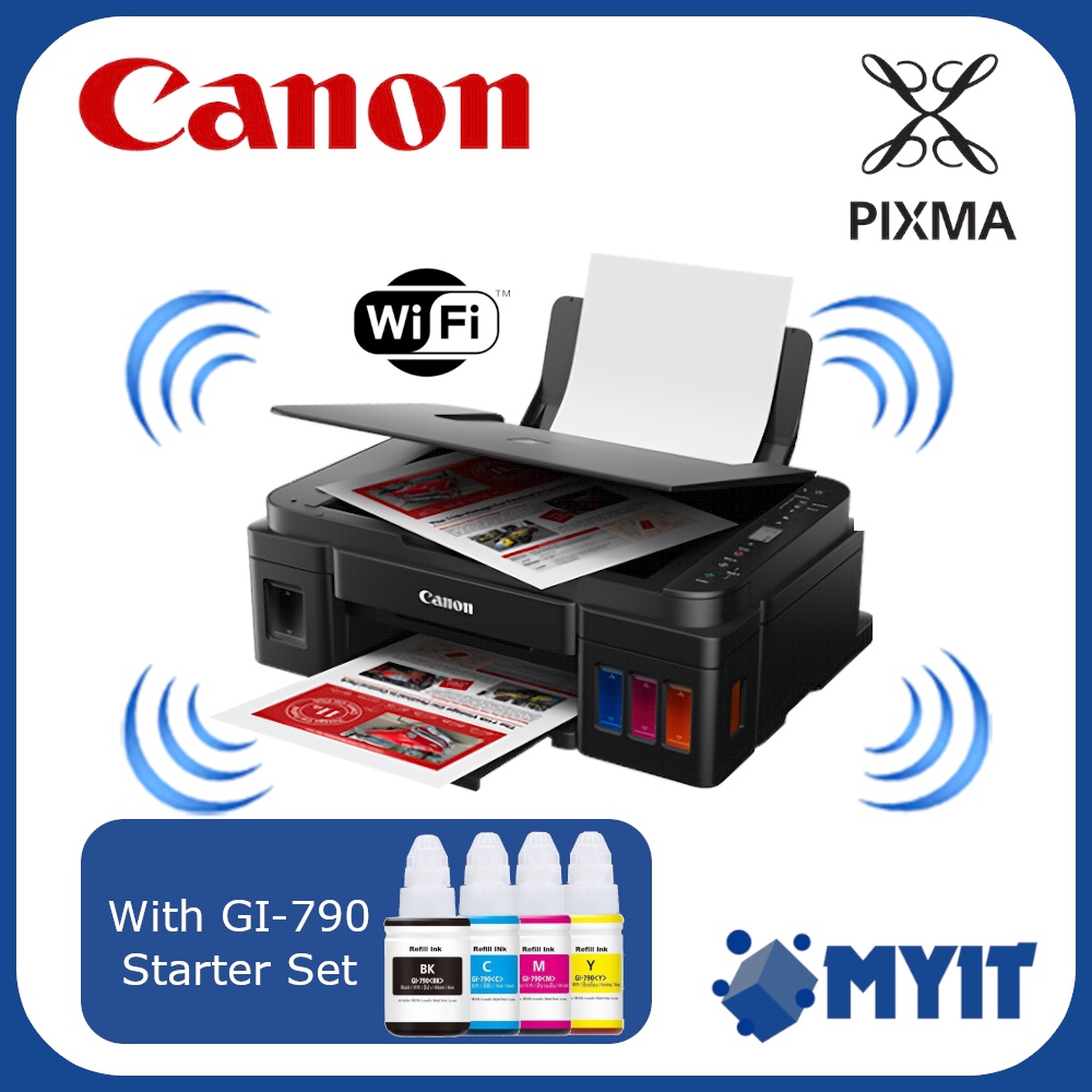Canon Pixma G3010 AiO 4 in 1 Ink Tank Wireless Inkjet Printer All in One 3 Functions Print Scan ...