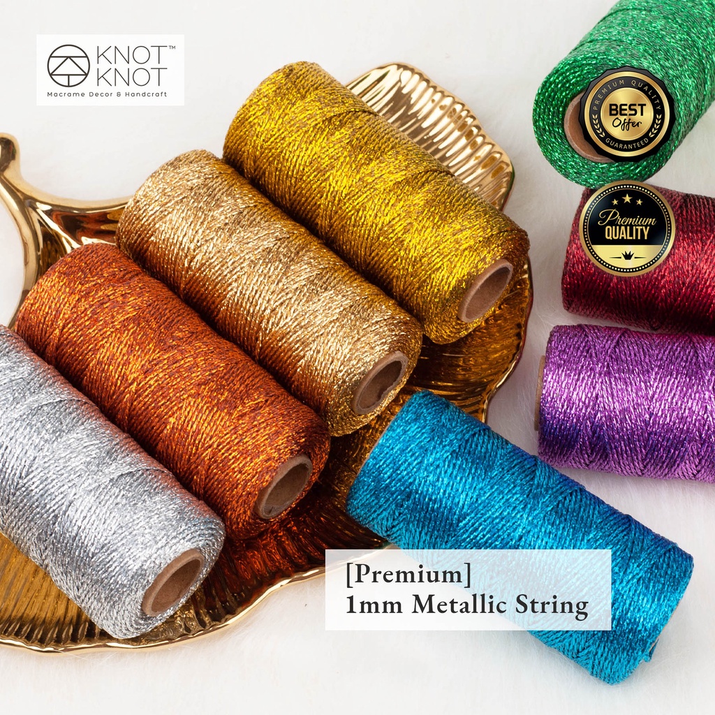 [Premium] 1mm Metallic String (100m) Macrame Craft | Ornament Decor ...