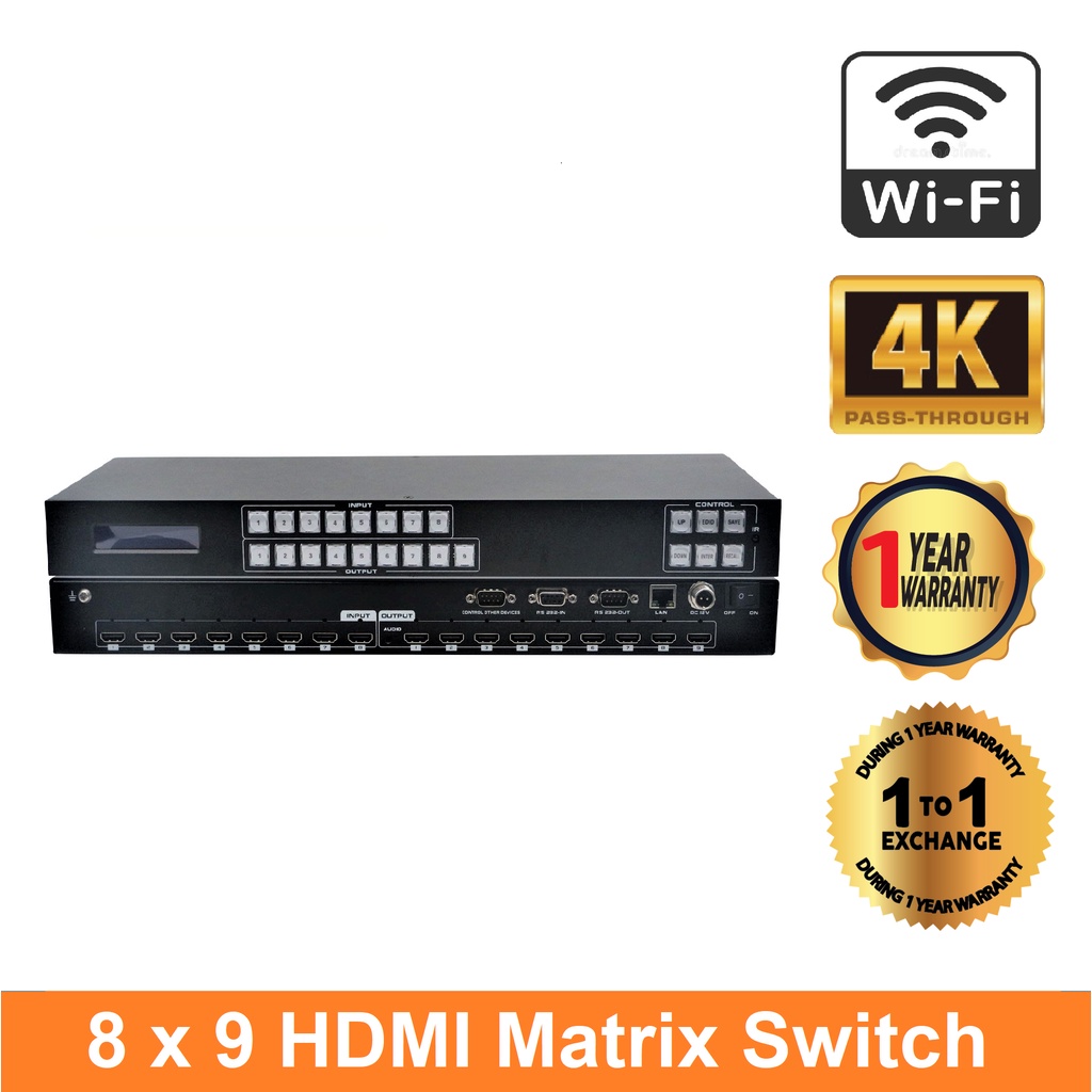 8x8 HDMI Matrix Switch, WIFI APP support | Shopee Malaysia
