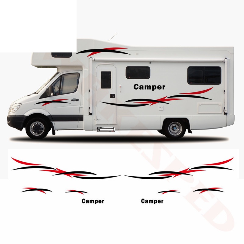 1set Motorhome Caravan Travel Trailer Camper Van Stripes Graphics KK ...