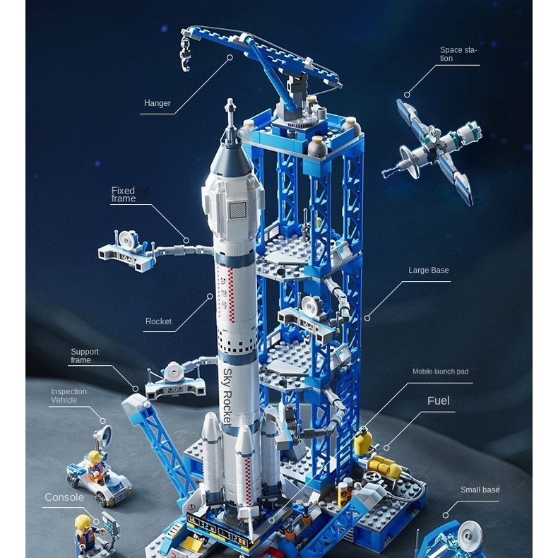 Spaceship Rocket Building Block Model Series With Lighting Very ...