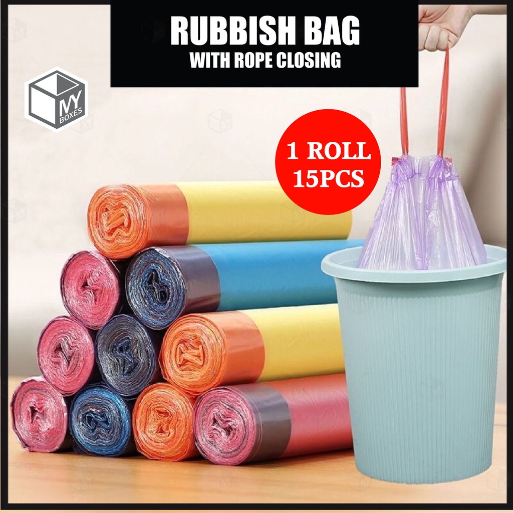 Automatic Closing Tie On Garbage Bag Bags With Rope Easy Pull 45cmx50cm ...