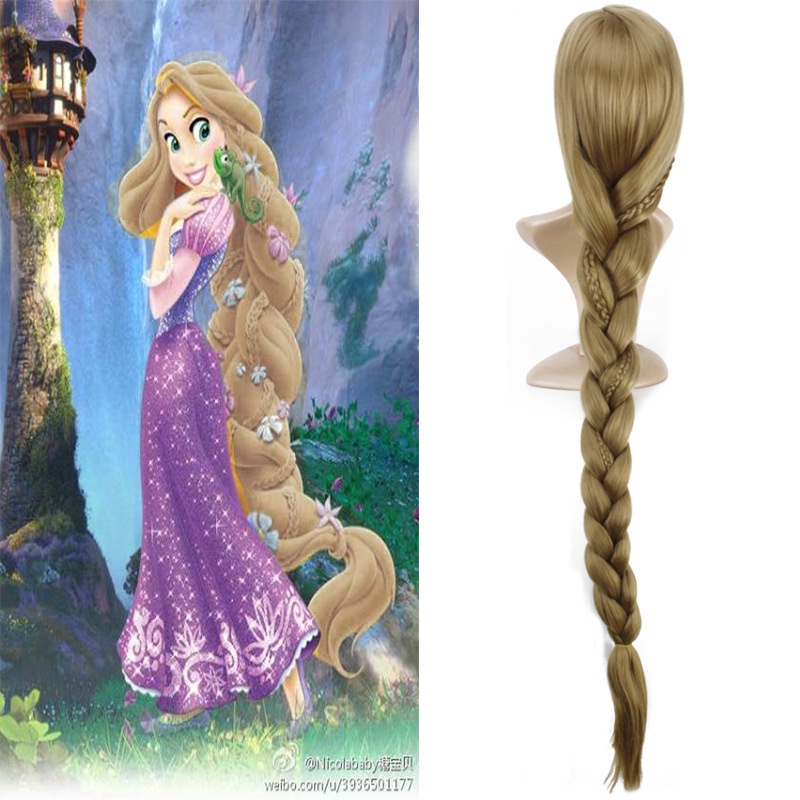 Anime Terpesona Rambut Panjang Puteri Rapunzel Golden Cosplay Rambut ...