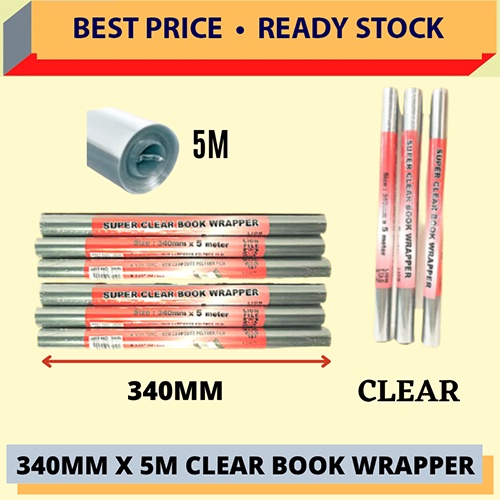 (RM2) 340mm X 5M BOOK WRAPPER (CLEAR) (EMBOSS) | Shopee Malaysia