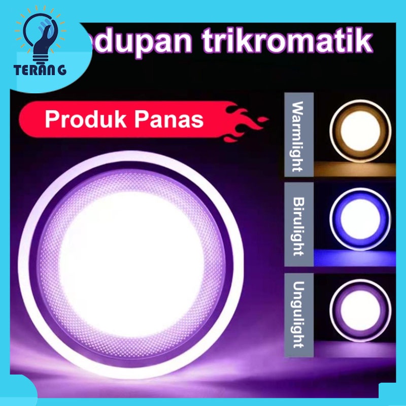 PUTIH UNGU 3-color LED DOWNLIGHT 6WATT/ Yellow Blue Purple/White Yellow ...