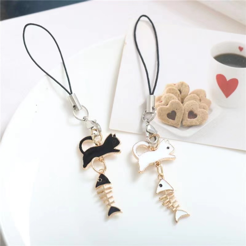 Anime cute Metal Cat friendship mobile phone case charm couple / iphone ...