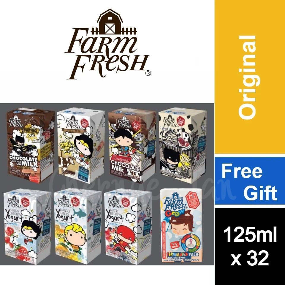 Farm Fresh UHT Mini Pack - 125ML x 32 Packs +Free Gift(Chocolate ...