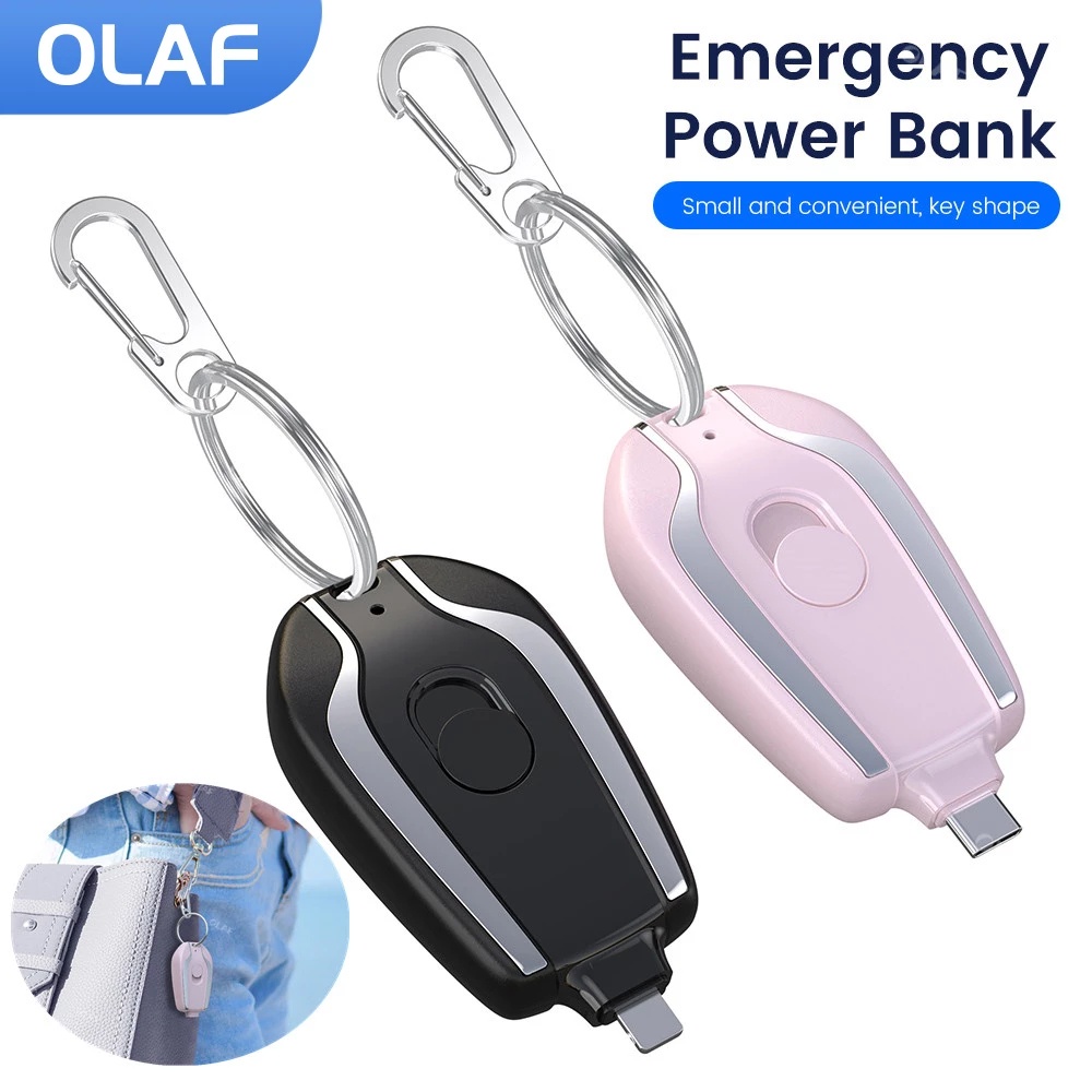 Portable Keychain Charger | 1500mAh Type-C Ultra-Compact Mini Battery ...