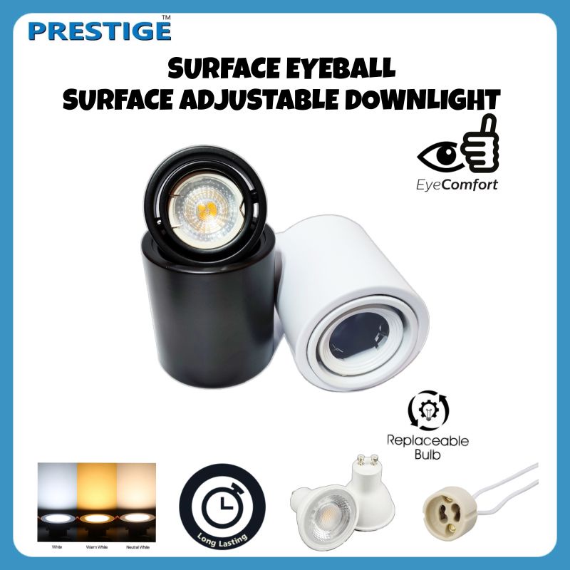SURFACE EYEBALL FITTING WITH EXTRA BRIGHT LED BULB/3 COLOUR BULB ...