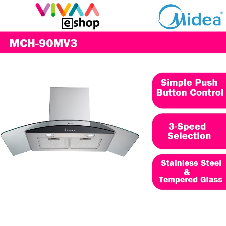 Midea Cooker Hood with Charcoal Filter MCH-90MV3 | Shopee Malaysia