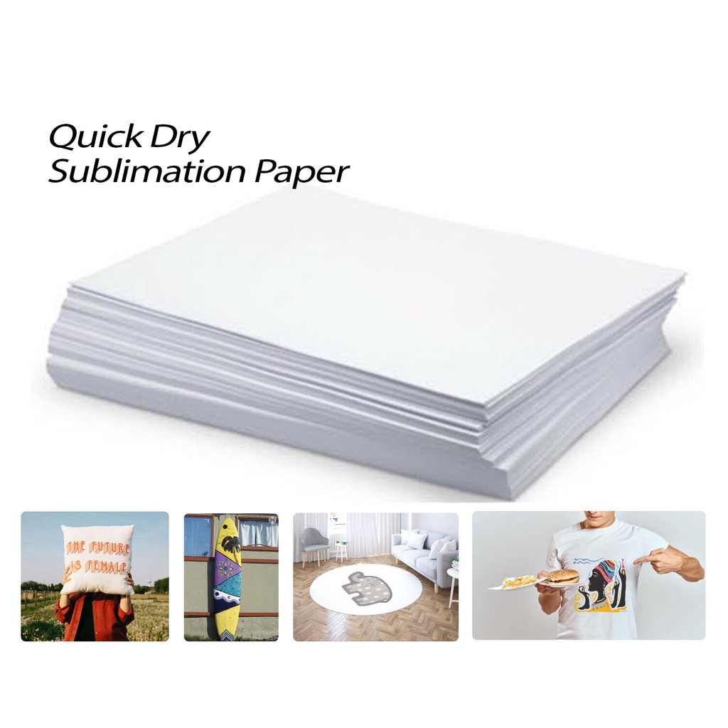 Quick Dry Sublimation Transfer paper Heat Press A4 Size - 100 Sheets ...