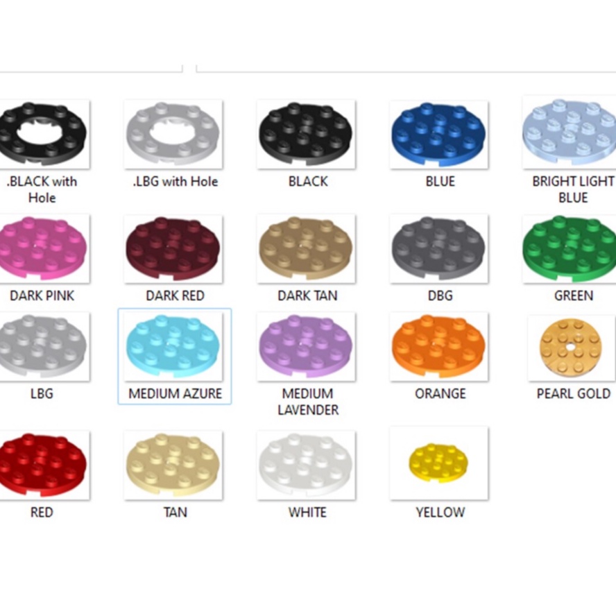LEGO Part: Plate, Round 4x4 with and without Hole (sold per piece ...