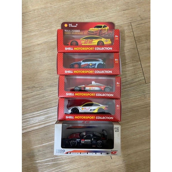 Shell Motorsport Collection (4 cars + 1 battery) Freegift Ebbro Nissan ...