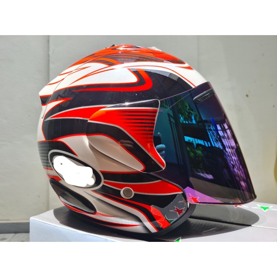 RX7 MERAH OEPN FACE HELMET RX7 RED HELMET RX 7 MERAH HELMET PENANG ...
