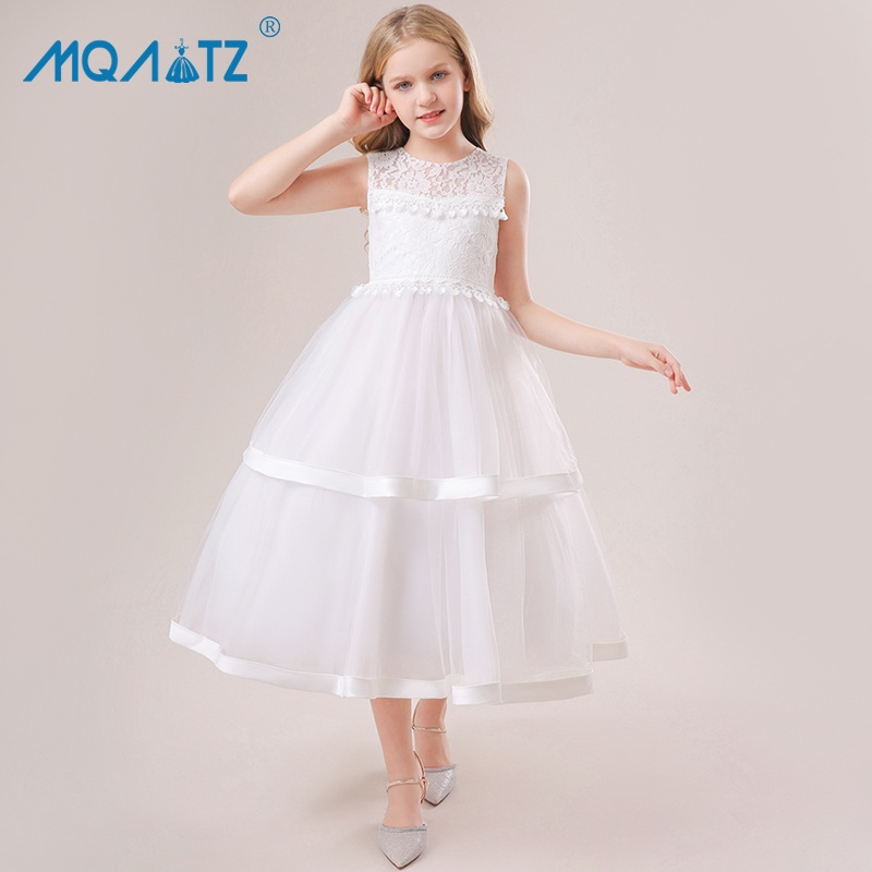 MQATZ Summer Flower Kids Party Dress For Girls Children Costume White ...