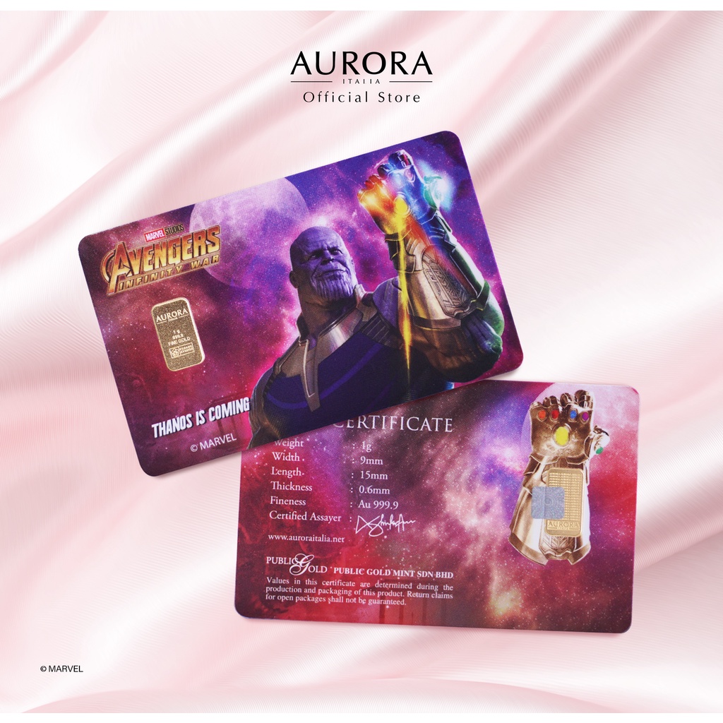MARVEL X AURORA ITALIA (1g) 999.9 Avengers Infinity War- Thanos Limited ...