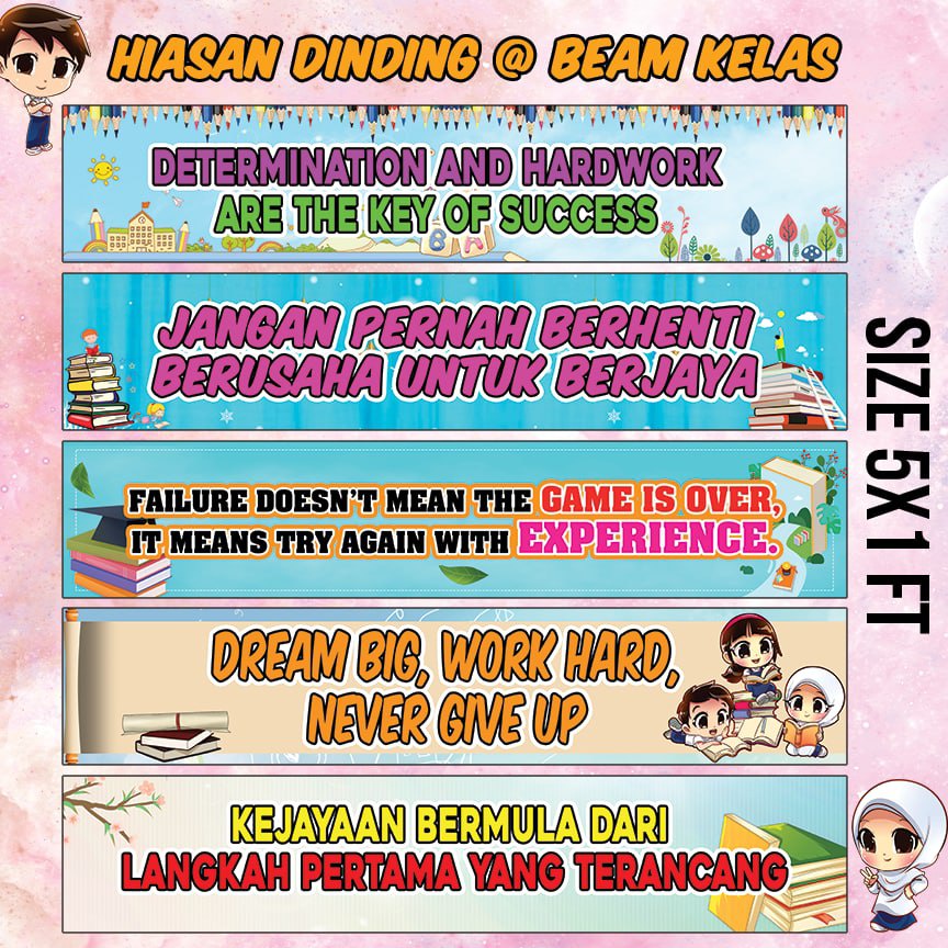 Banner Hiasan Dinding Kelas BANNER BEAM BAHASA MELAYU & INGGERIS Saiz 1 ...