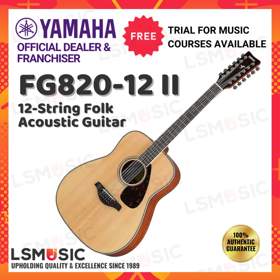 Yamaha FG820-12 II 12-String Folk Acoustic Guitar Yamaha Solid Top ...