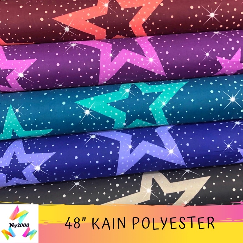 Kain Polyester Corak Bintang (Bidang 48”) | Shopee Malaysia