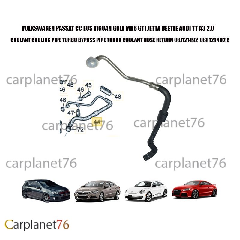 VOLKSWAGEN PASSAT CC TIGUAN GOLF MK6 GTI JETTA BEETLE AUDI 2.0 COOLANT ...