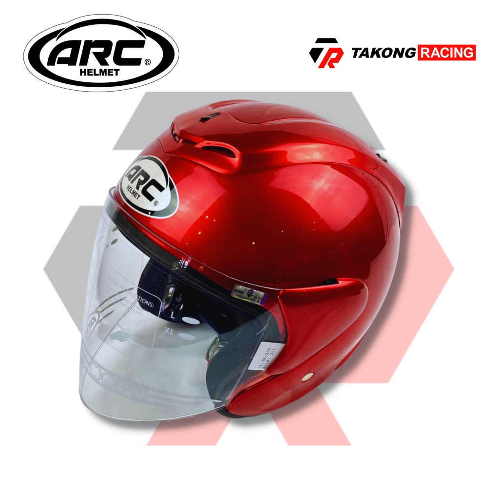 ARC Helmets - Ritz Burgundy Red Glossy | Shopee Malaysia