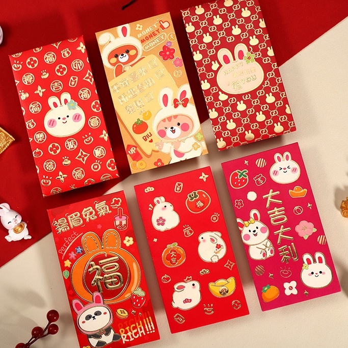 READY STOCK!!! 2023兔年新年春节创意可爱卡通红包封 Rabbit Chinese New Year Cartoon ...