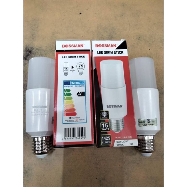 Bossman Super Extra Light 15W LED E27 Daylight (White) LED Sirim Stick ...