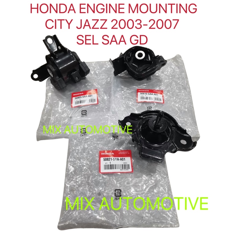 100% ORIGINAL HONDA ENGINE MOUNTING SET HONDA CITY JAZZ 2003-2008 SEL SAA GD MADE IN JAPAN ...