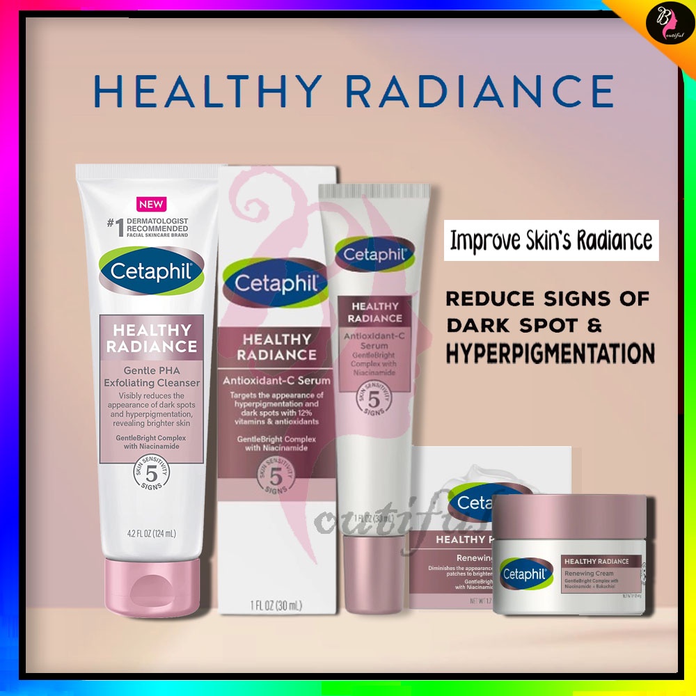 Cetaphil Healthy Radiance Gentle PHA Exfoliating Cleanser/Antioxidant C ...