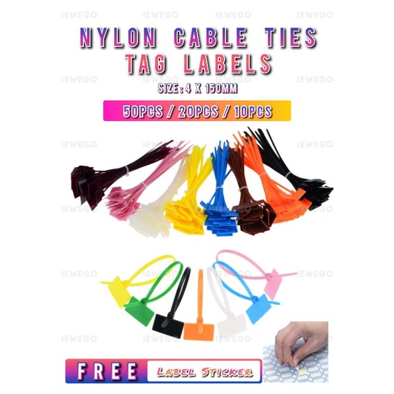 [ Ready Stock ] 10/20/50Pcs RJ45 RJ12 Wire Power Cable Label Mark Tags ...