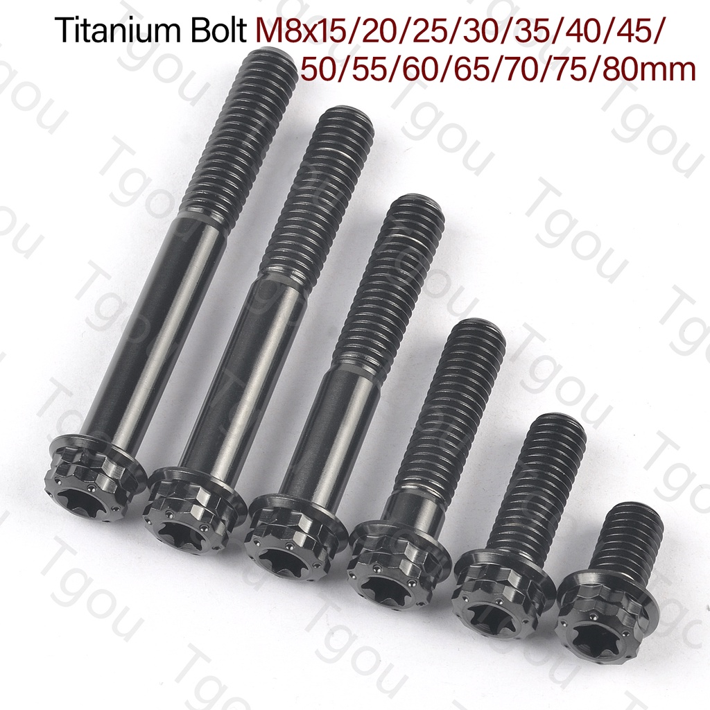 Tgou Titanium Bolt M8x15-80mm Black Color 12 Points Flange Torx Head ...