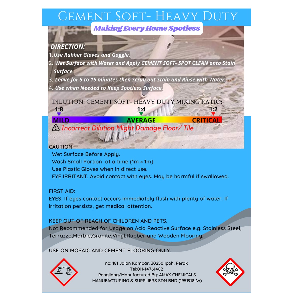 CEMENT SOFT- HEAVY DUTY 500ml/Heavy Duty / Suitable for Rusty Stain ...