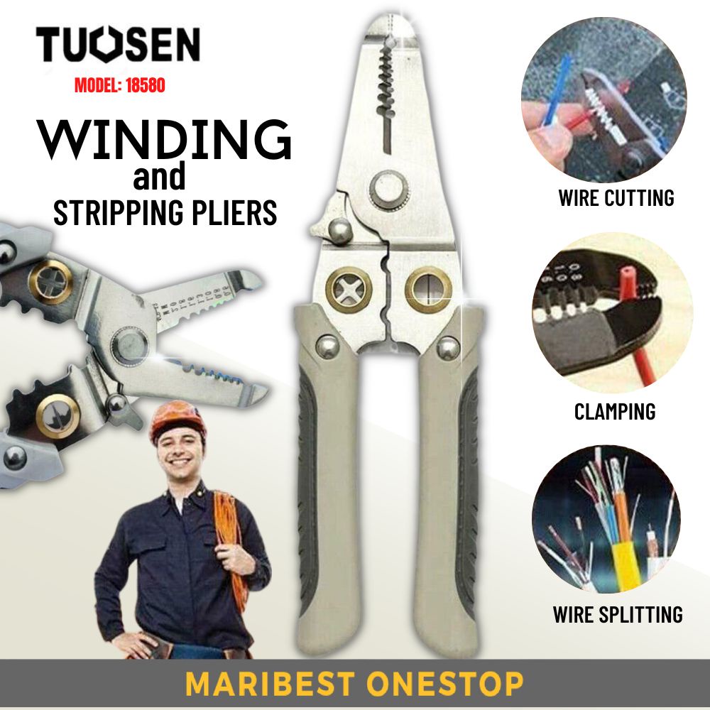 TUOSEN Wire Stripper Multi-functional Splitting Pliers Cable Cutter ...
