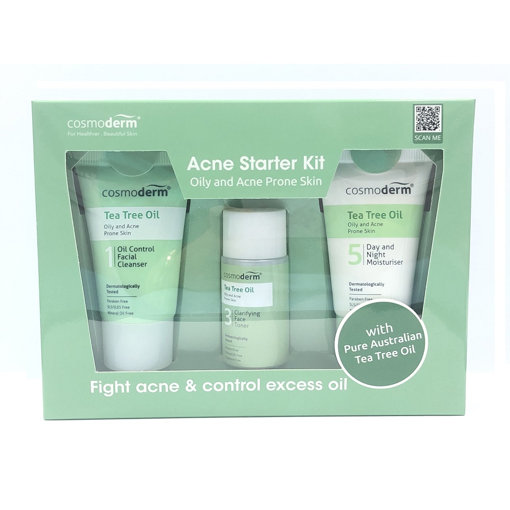 Cosmoderm Acne Starter Kit ( Oily & Acne Prone Skin ) Fight acne & oily ...