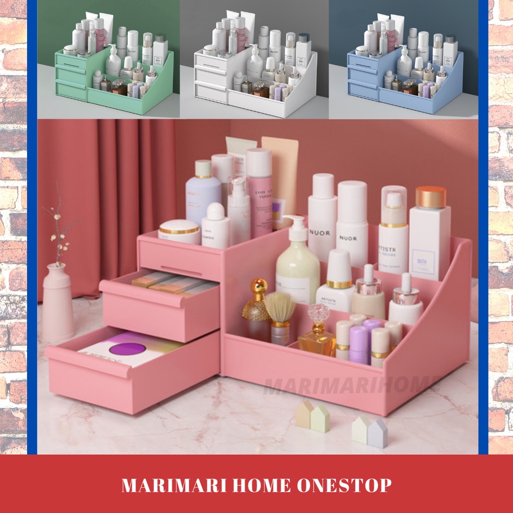 Cosmetic Storage with Drawer Makeup Organizer Desk Cosmetic Shelf ...