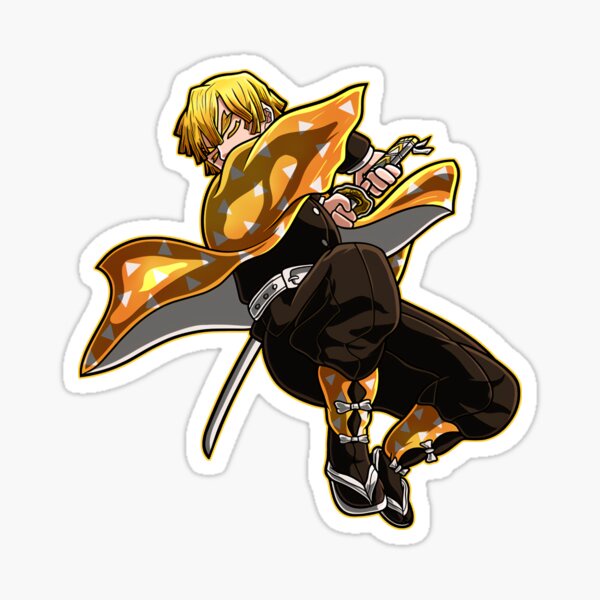 Zenitsu Agatsuma Demon Slayer Stickers v2 | Shopee Malaysia